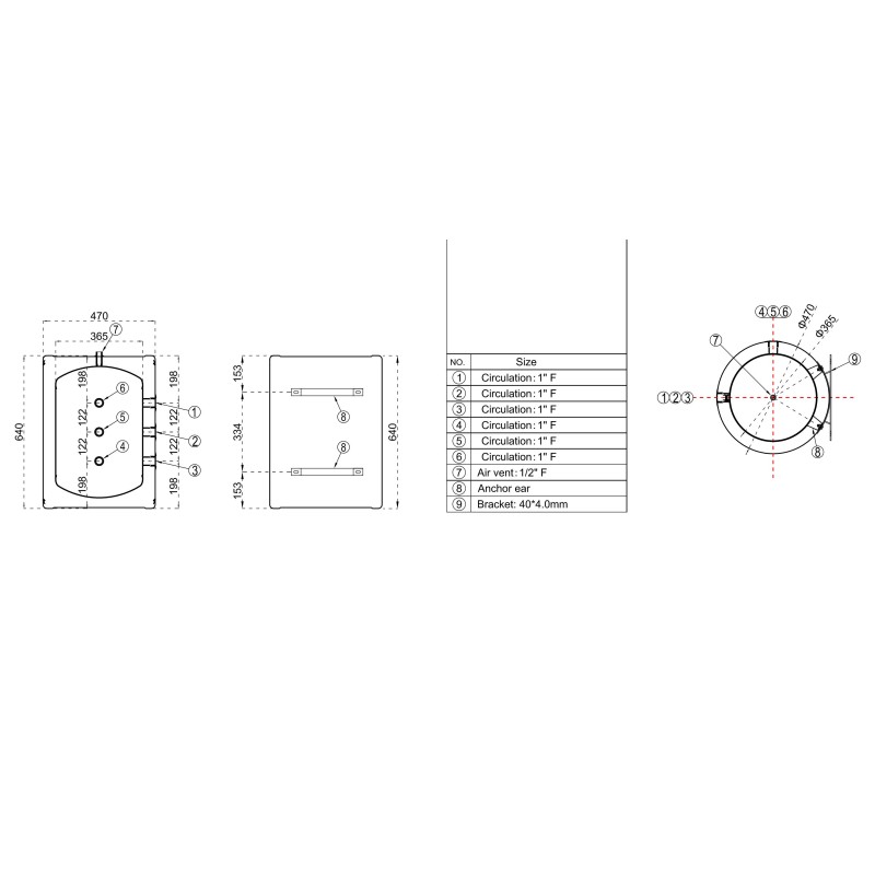 Buffer Tank 50L Heat Pump JPT-50 Stainless Steel SUS 304 | ProEcoSolar